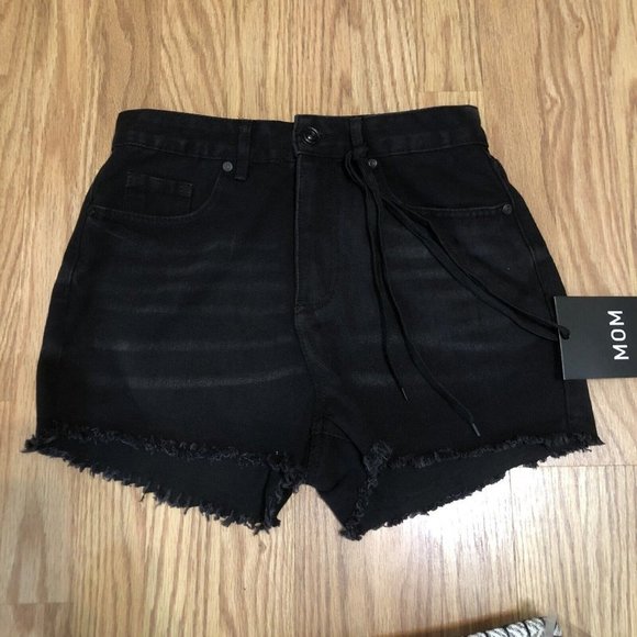 Blue Savvy | Shorts | Blue Savvy High Rise Black Mom Shorts Fye Hem ...